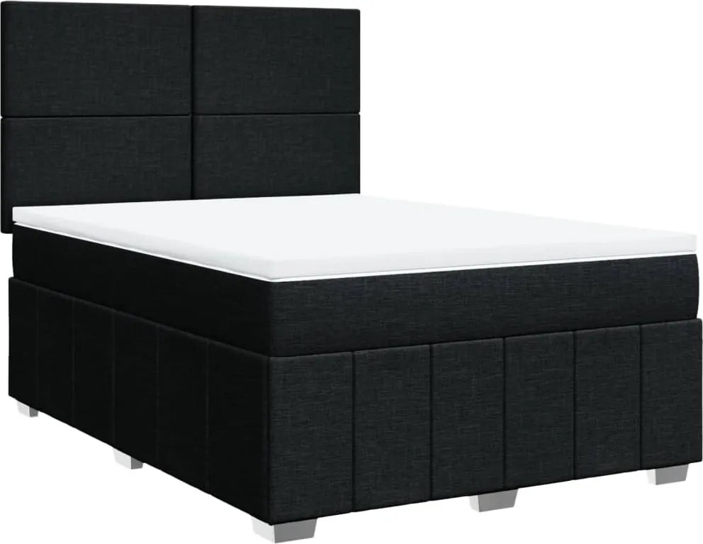 Box spring postel s matrací černá 140 x 190 cm textil 3291658