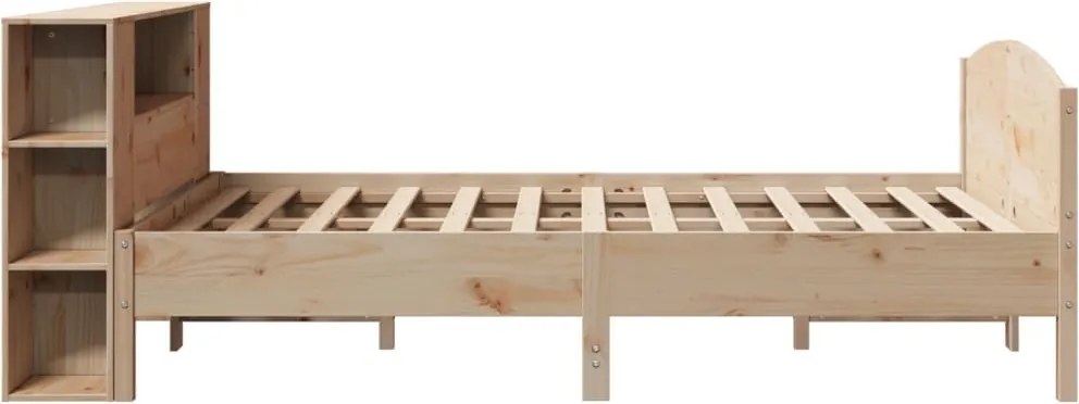 Postel s knihovnou bez matrace 135 x 190 cm masivní borovice 3323074