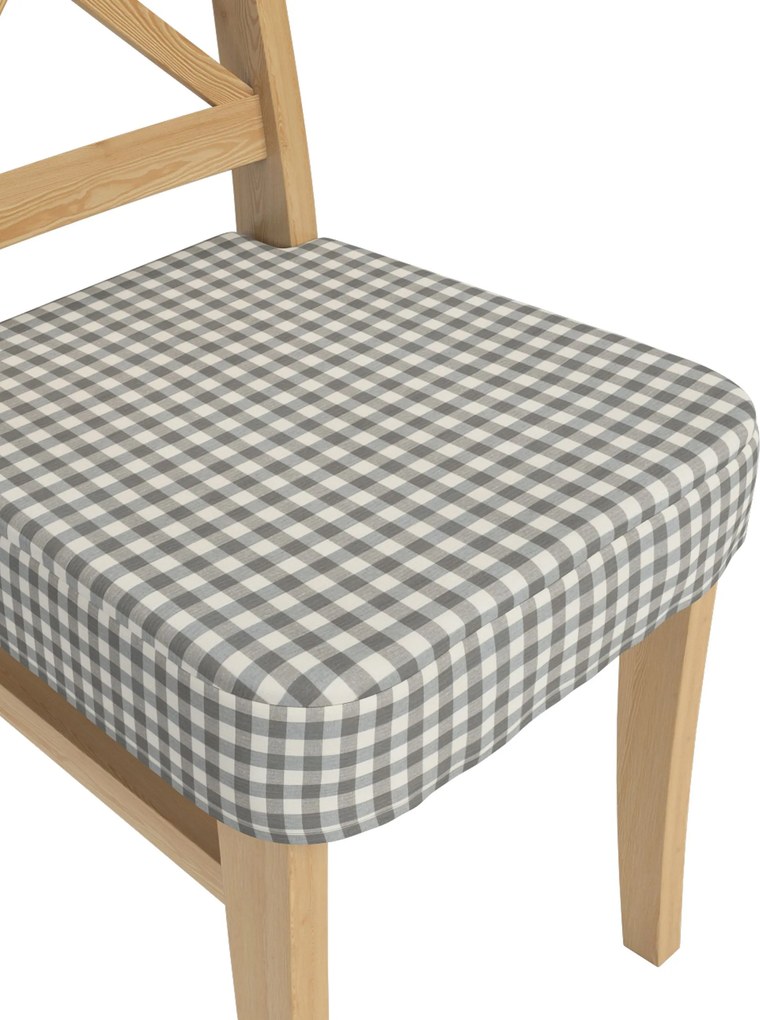 Sedák na židli IKEA Ingolf barva šedá látka vzorované
