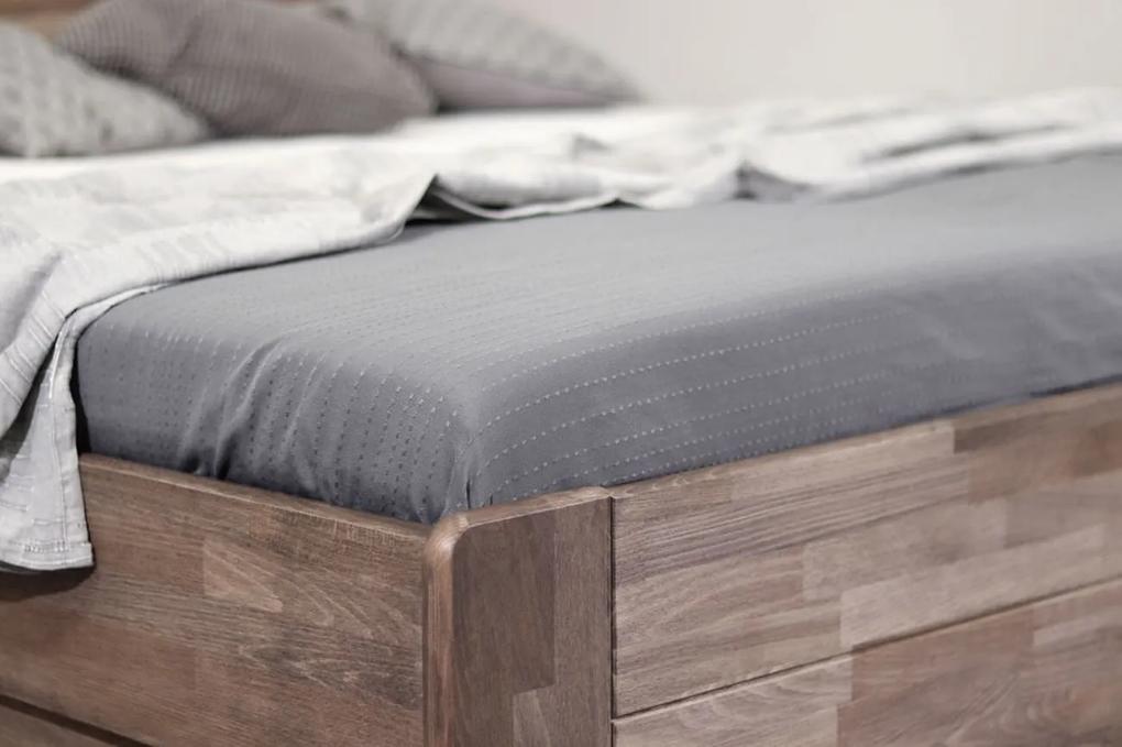 Dřevěná postel dvoulůžko s úložným prostorem ARION 2, masiv buk