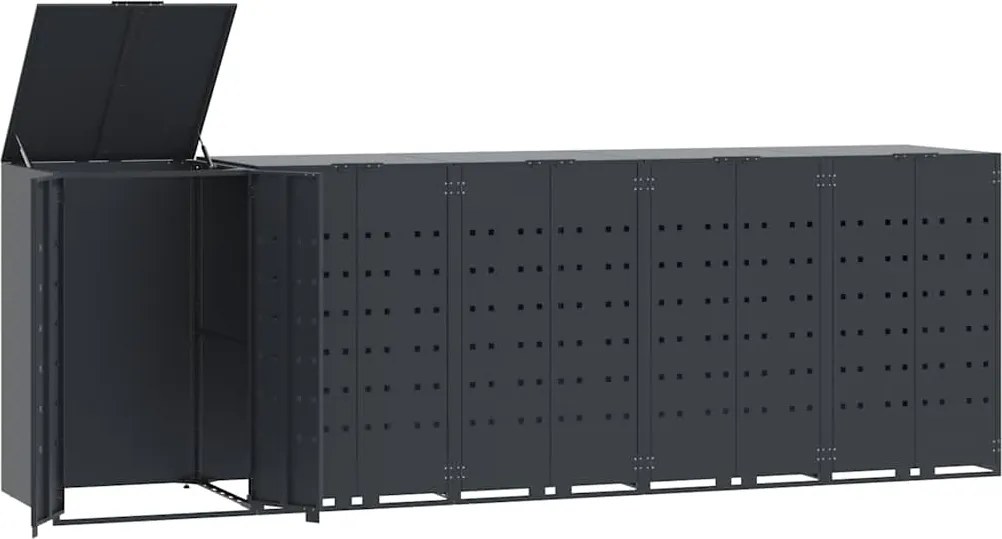 Box na 5 popelnic antracitový 345 x 79 x 117 cm ocel 3279985