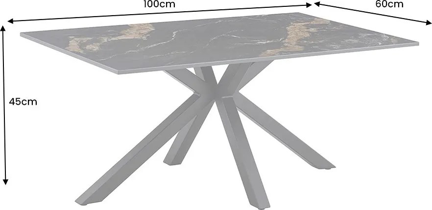 Keramický konferenční stolek Fabrico 100 cm černý / pískový