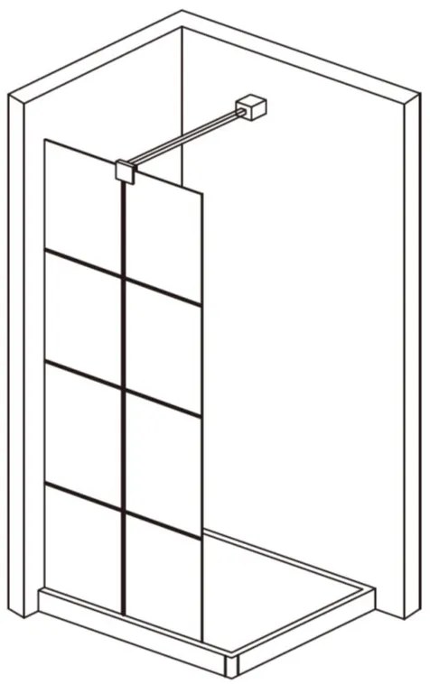 Olsen Spa Walk-in sprchový kout ALBOX BLACK BARVA rámu - Černá, Rozměr A - 120 cm, Rozměr C - 200 cm, Směr zavírání - Univerzální Levé / Pravé, Výplň - Malované bezpečnostní sklo - 6 mm OLBALBO120BC