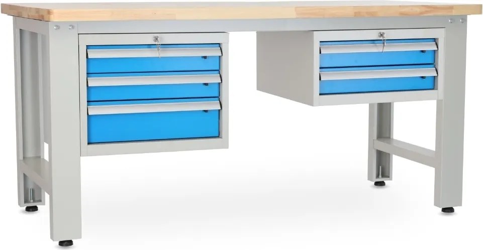 Dílenský stůl Solid OAK-32, 180 cm, 2 závěsné boxy, dub