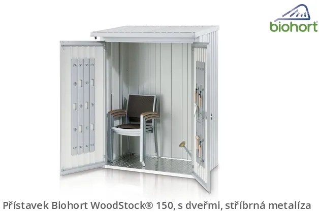 Biohort Zadní stěna WoodStock® 150 Barva: šedý křemen metalíza