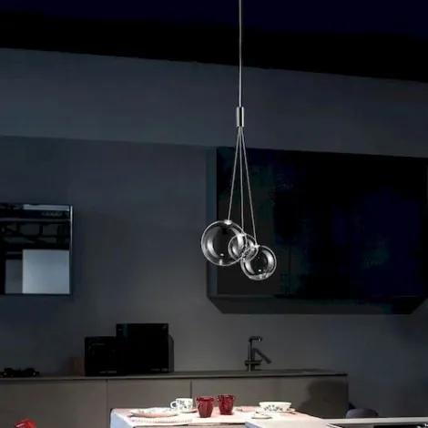 Závěsné svítidlo Radom z červenozlatého foukaného skla, 3 x 1W LED 2700 K, prům.29 cm Studio Italia Design 164004