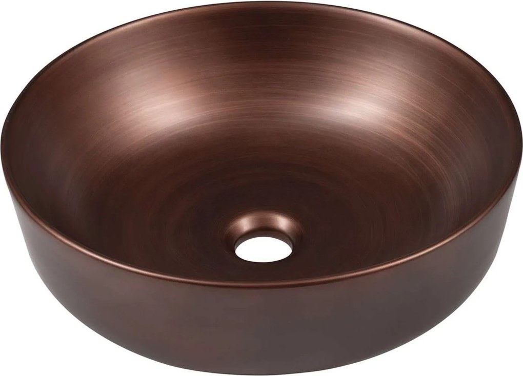 Sapho Priori - Umyvadlo na desku, průměr 42 cm, bez přepadu, bez otvoru pro baterii, měď PI040