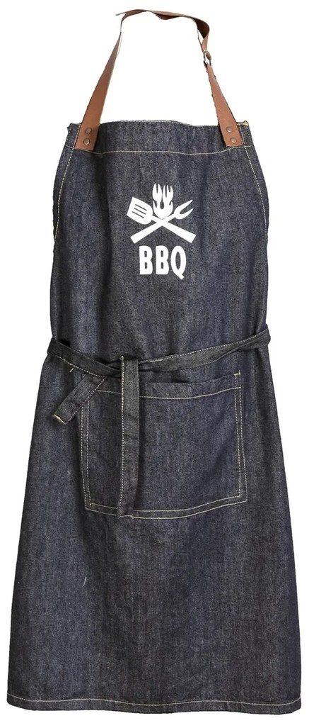 Forbyt kuchyňská zástěra JEANS BBQ, šedomodrá 70x90cm