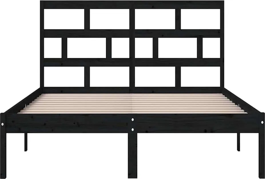 Rám postele černý 150 x 200 cm King Size masivní dřevo 3101227