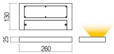 Redo 01-3016 - LED Nástěnné svítidlo LAMINA 2xLED/15W/230V CRI 90 černá