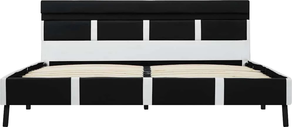 Rám postele s LED světlem černý umělá kůže 160 x 200 cm 280305
