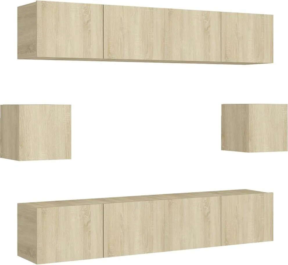 6dílný set TV skříněk dub sonoma kompozitní dřevo 3078998