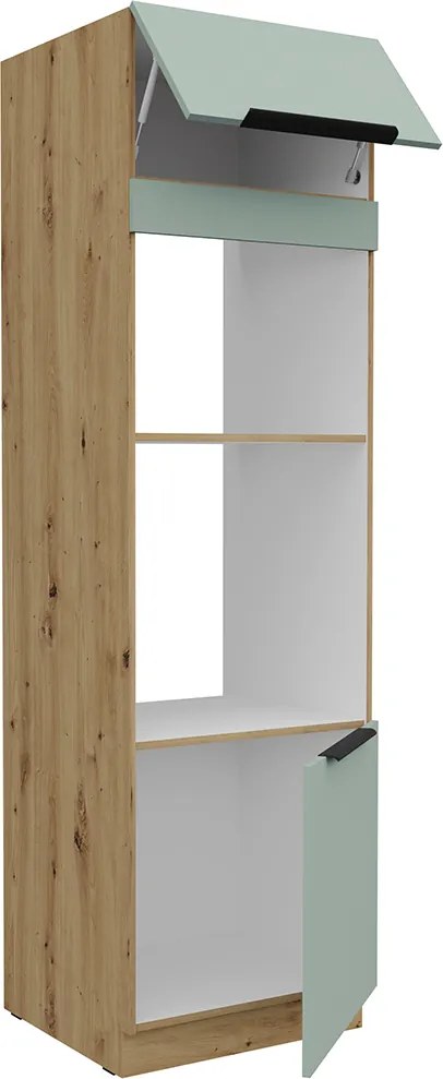 ARIA st | vysoká skříňka 60 DPM-210 2F na vestavnou troubu a mikrovlnku | 60 cm | ANTI FINGERPRINT povrch | artisan/aquamarine