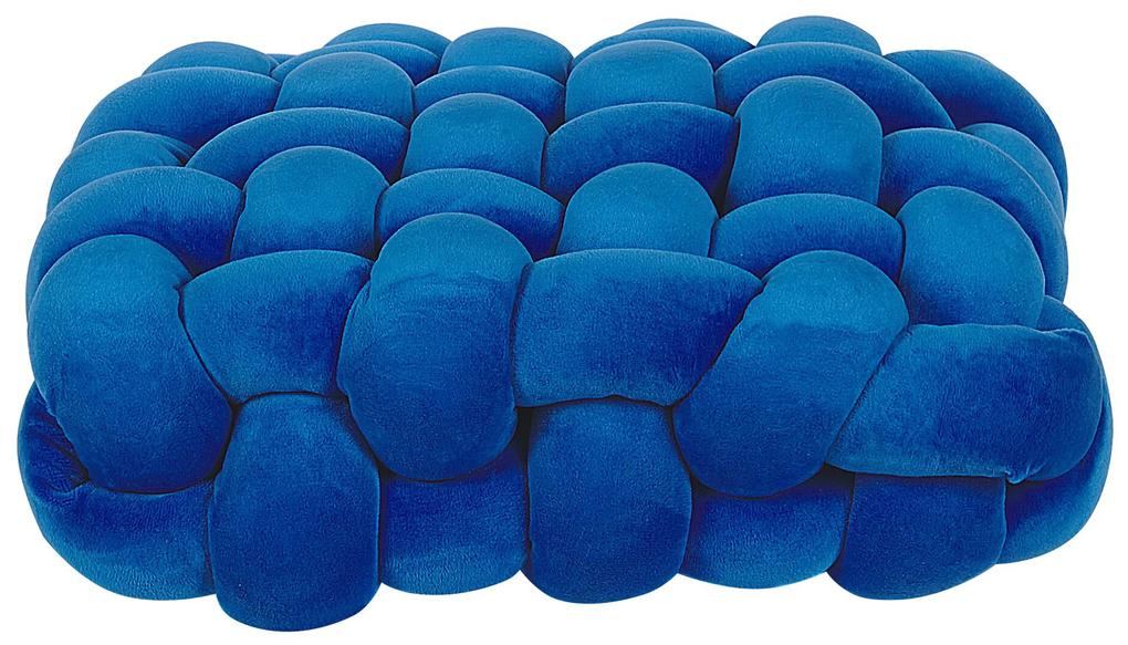 Dekorativní polštář uzel 30 x 30 cm modrý SIRALI Beliani