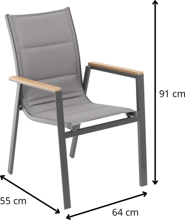Zahradní židle Alumio tmavě šedá