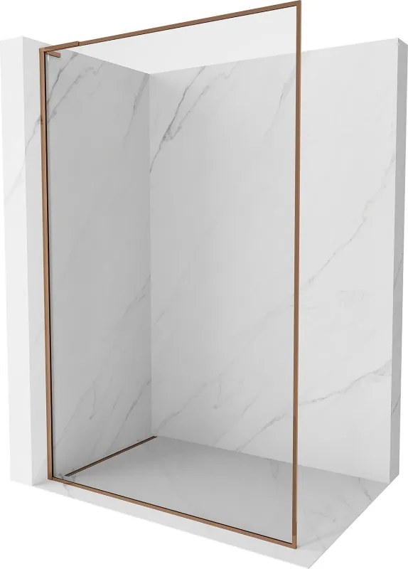 Mexen, Mexen Kioto-XF L sprchová stěna s rámem 120 x 202 cm, průhledná 10 mm, růžové zlato - 800-120-174-60-00-XF