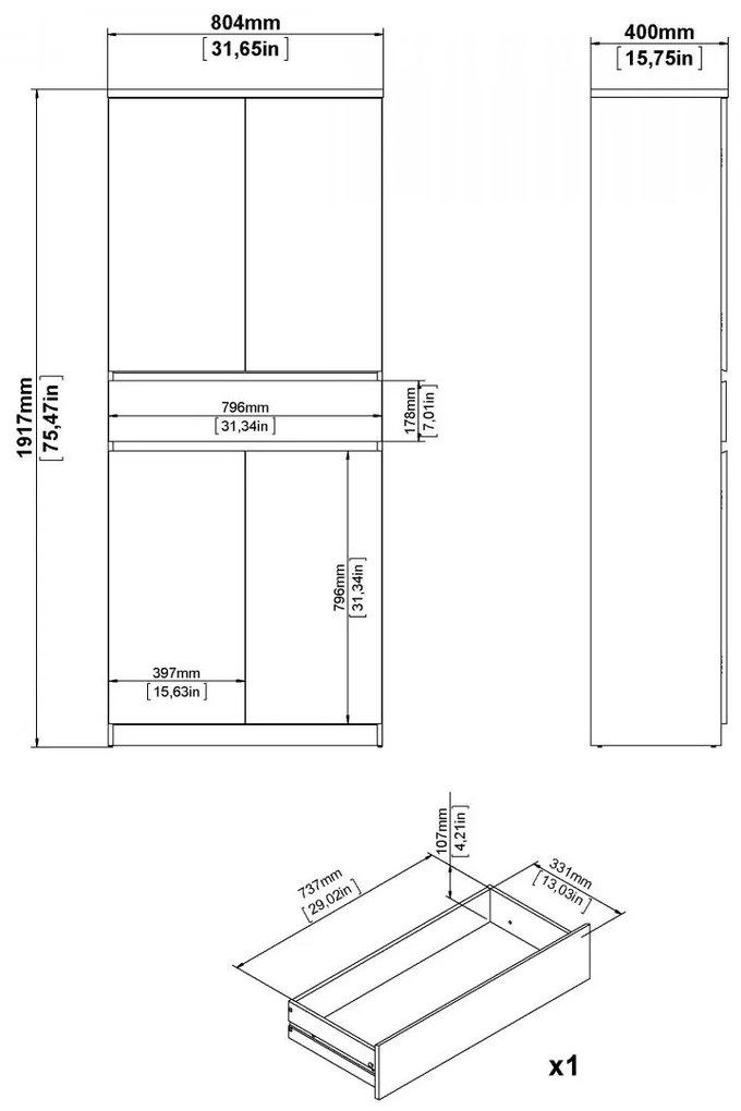 Tvilum Botník Simplicity 210 jackson hickory/bílá