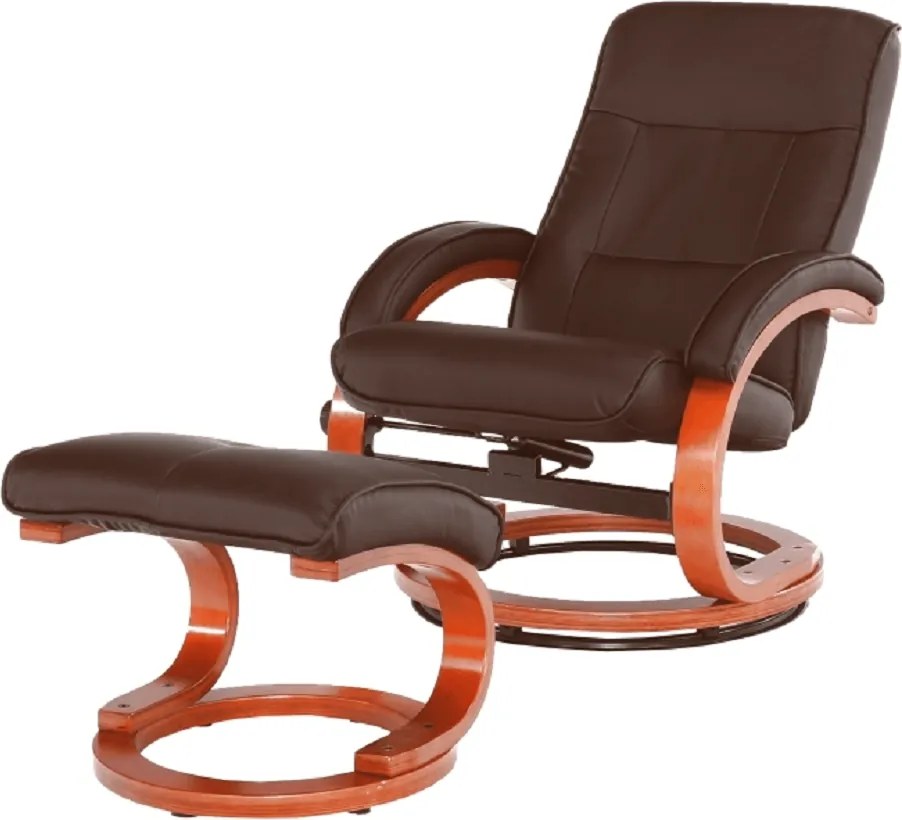 Relaxační polohovatelné křeslo, tmavohnědá, RYAN