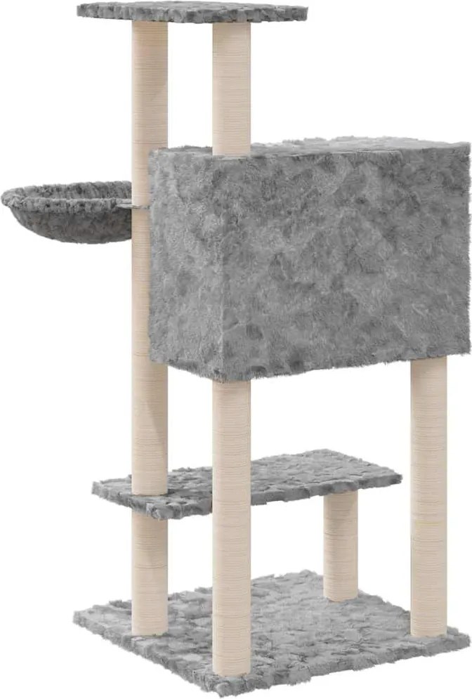 Škrabadlo pro kočky se sisalovými sloupky světle šedé 108,5 cm 171598