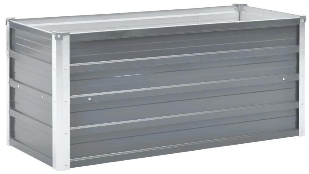 vidaXL Vyvýšený záhon pozinkovaná ocel 100 x 40 x 45 cm šedý
