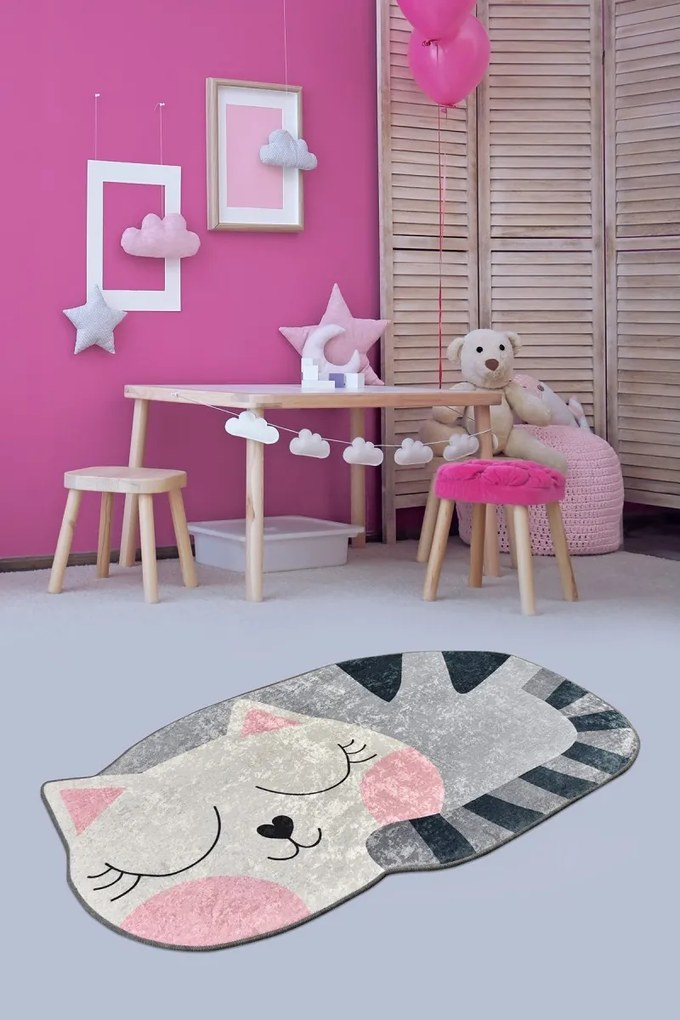 Dětský koberec Big Cat 100x160 cm šedý