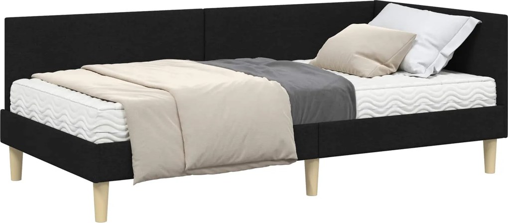 Rohový rám postele s matrací Jiný s čelo 2 ks Zelená textil 3393735