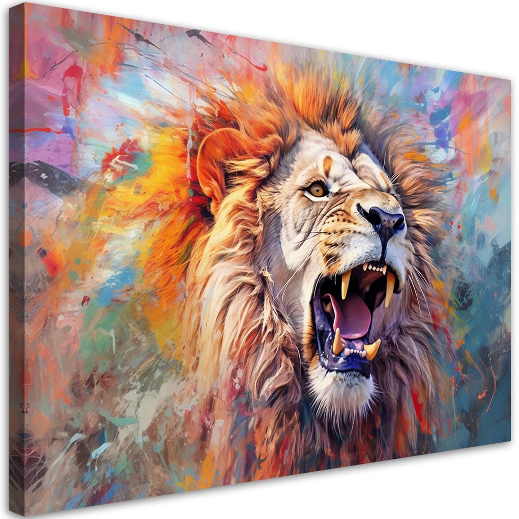 Gario Obraz na plátně Mohutný lev a barvy Rozměry: 60 x 40 cm