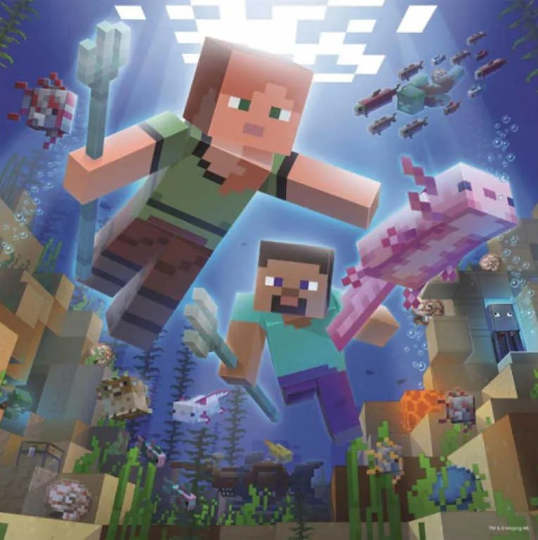 RAVENSBURGER Puzzle 3x49 dílků Minecraft Biomes 21x21cm skládačka 3v1 2405621