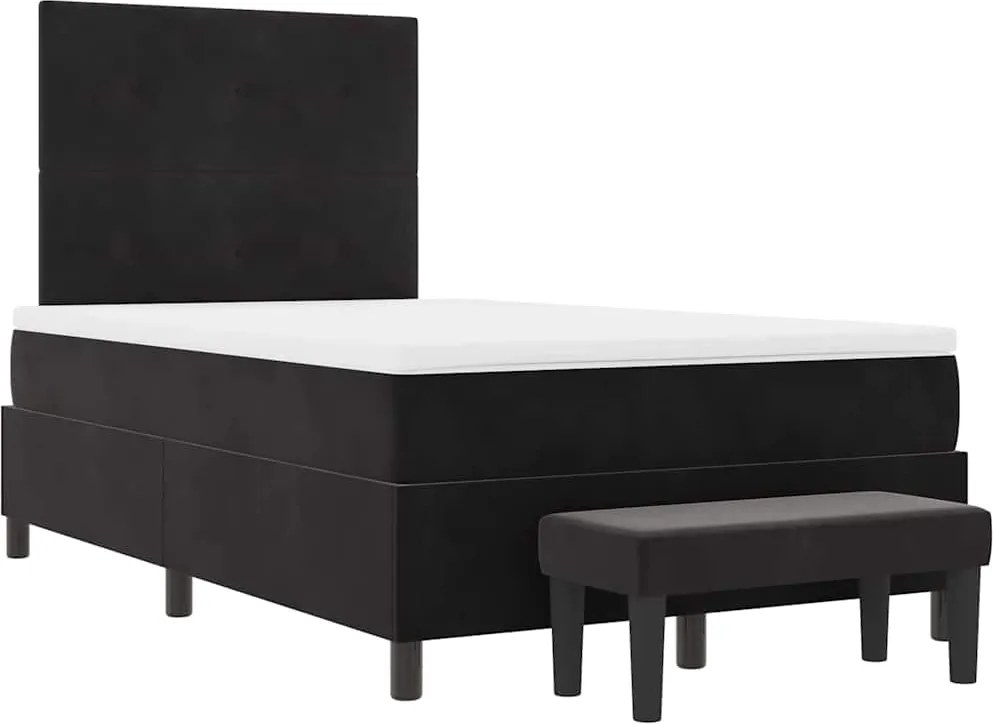 Postel s boxspringem s čelo Černá 190 x 120 cm samet 3344500
