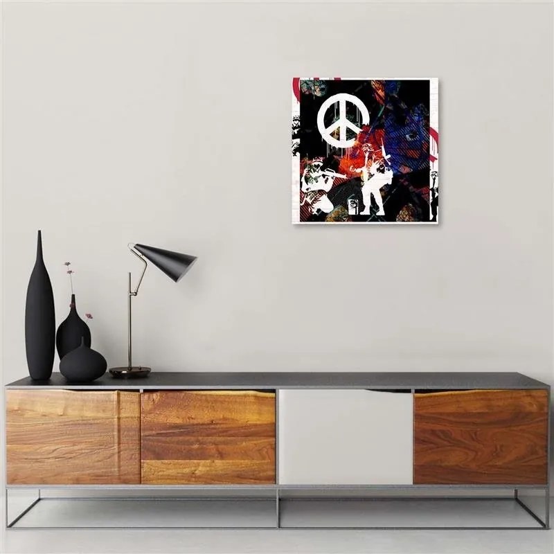 Obraz na plátně Banksy Peace Street Art - 40x40 cm