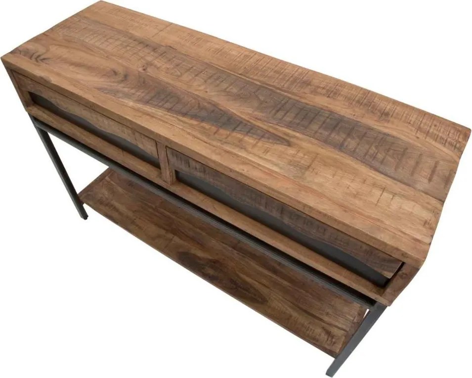Designová konzola Halszka 118 cm hnědá / černá