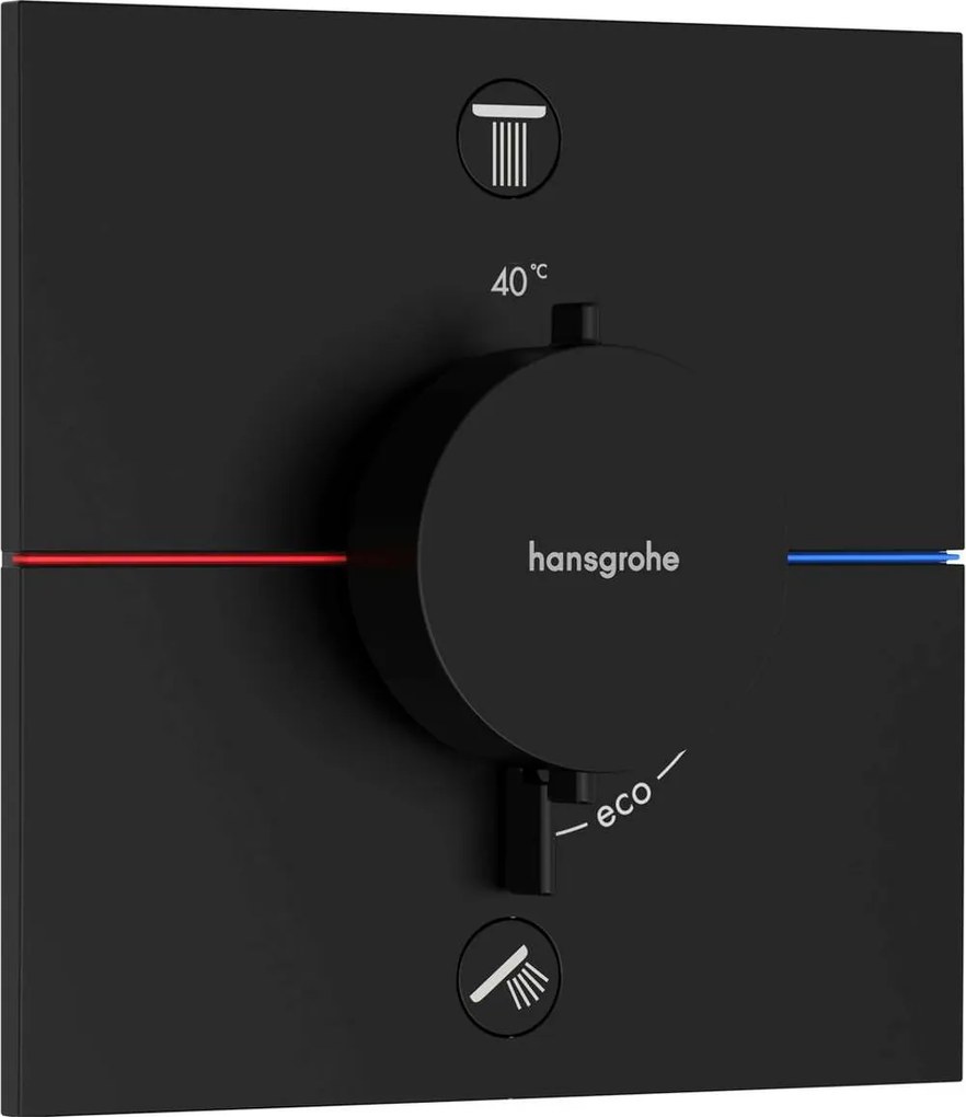 Hansgrohe ShowerSelect Comfort E - Termostatická baterie pod omítku, pro 2 spotřebiče, matná černá 15578670