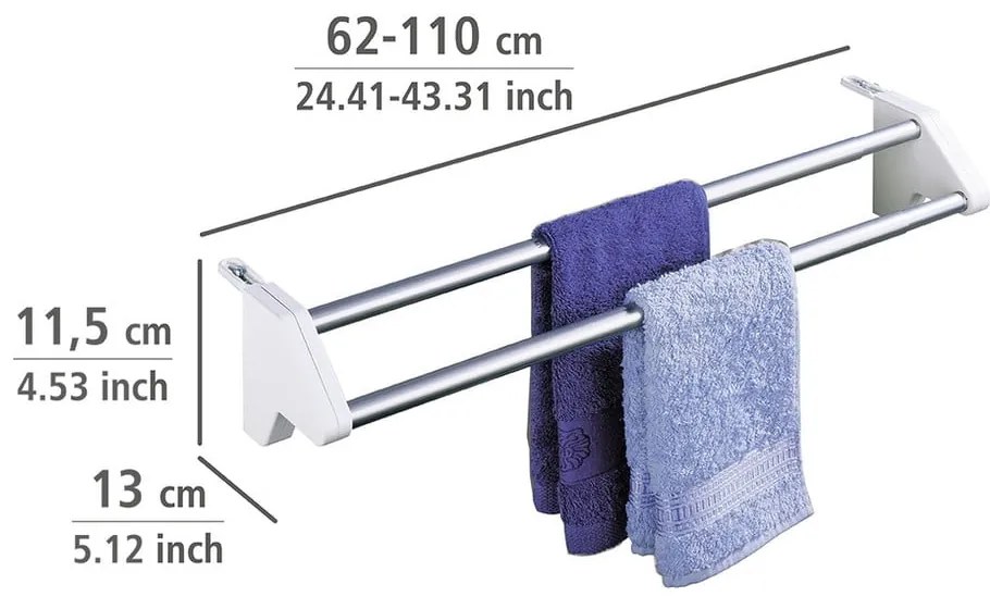 Závěsný sušák na prádlo ve stříbrné barvě 2 m Twin Extendable – Wenko