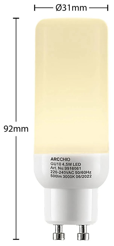 Arcchio LED trubková žárovka GU10 4,5W 3 000K 4ks