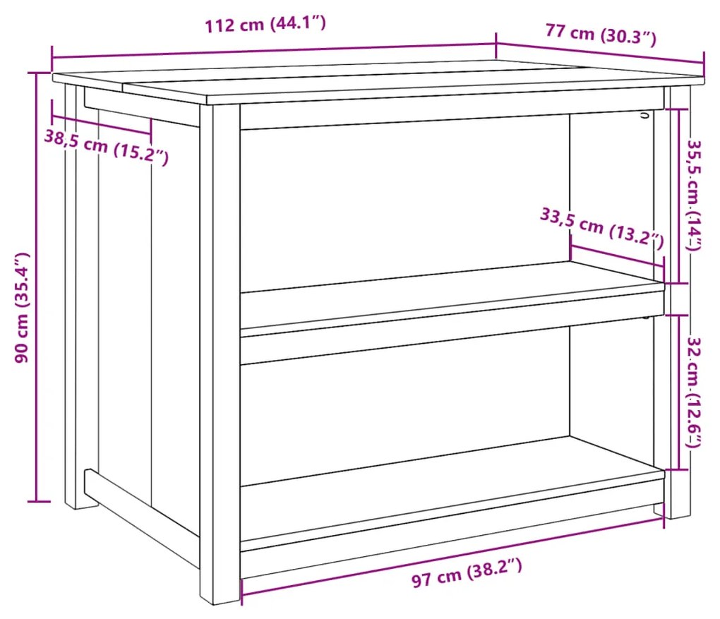 Kuchyňská Skříňka Panama 112 X 77 X 90 Cm Masivní Borové Dřevo