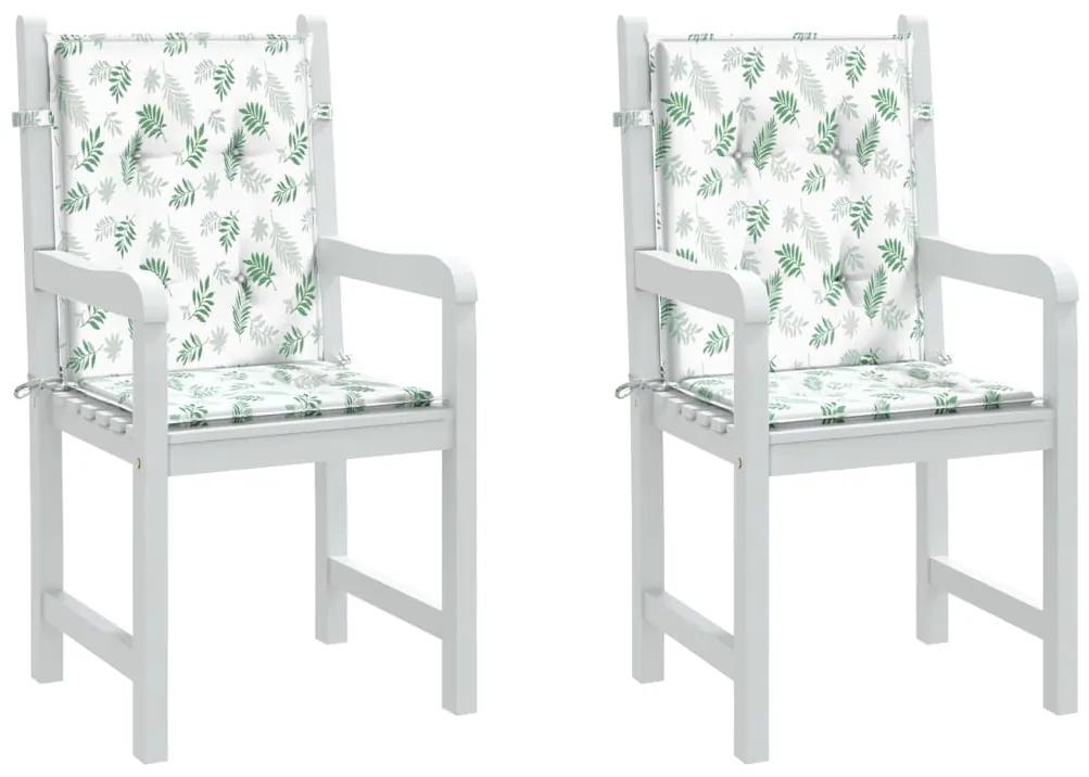 Podušky na židli s nízkým opěradlem 2 ks vzor listů textil - Default Title
