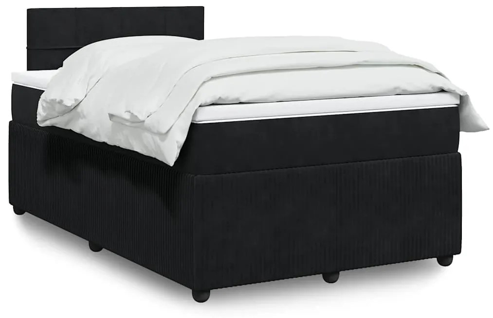 Box spring postel s matrací černá 120 x 190 cm samet 3287688