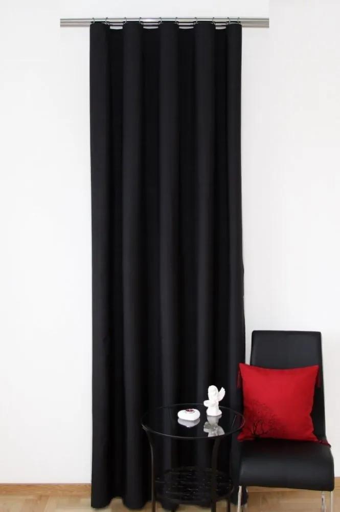 Luxusní hotový závěs na okno v černé barvě Délka: 270 cm