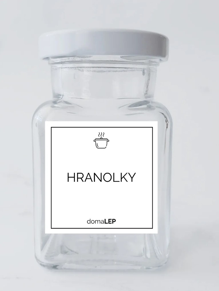 Samolepka na kořenky HRANOLKY bílá 5 × 5 cm základní písmo