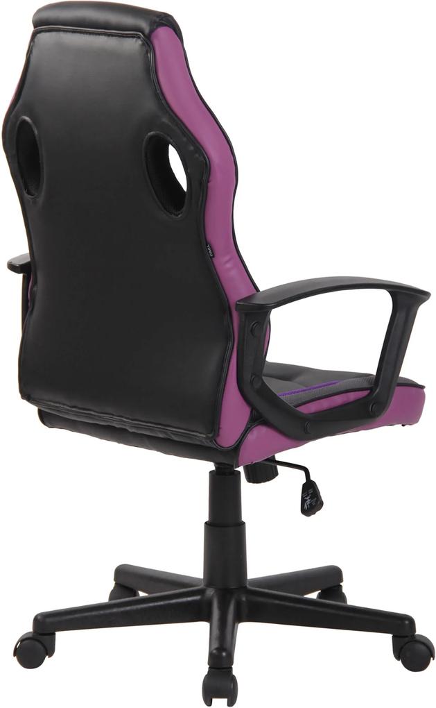 Kancelářská/Herní židle Haxby - umělá kůže a síťování | černá a fialová