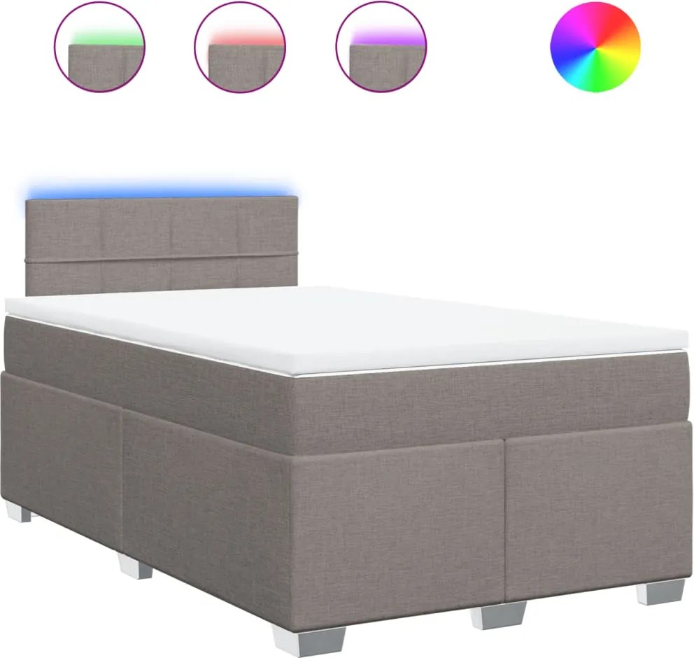 Box spring postel s matrací taupe 120x190 cm textil 3288131