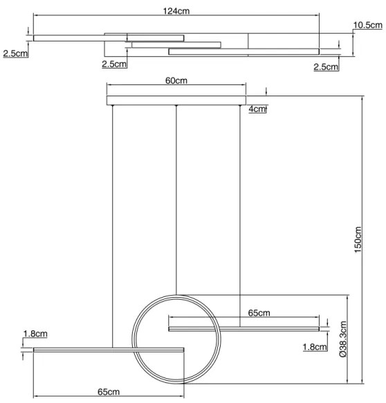 Globo 67121-50G - LED Stmívatelný lustr na lanku BARRAL LED/50W/230V + DO