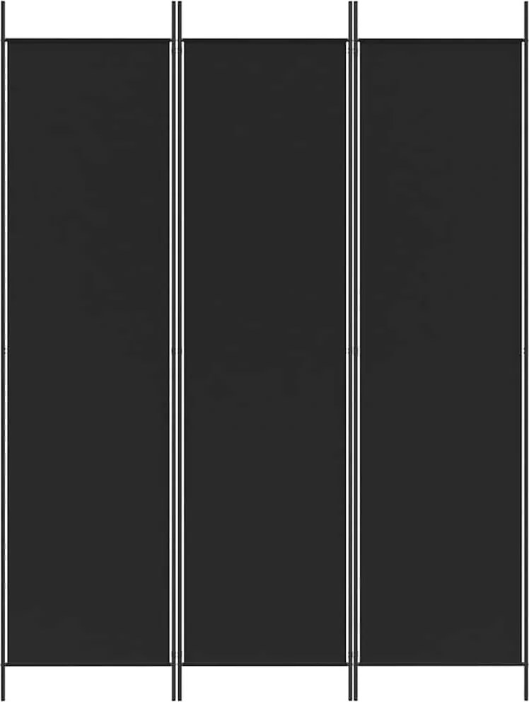 vidaXL 3dílný paraván 150x200 cm textil [350180] Barva: Černá