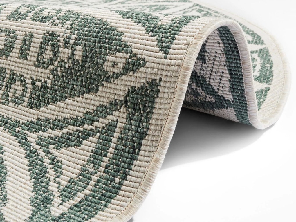 MK Original: Produkty s rodokmenem, Kusový koberec Mujkoberec Original Nora 104163 Green Creme kruh – na ven i na doma, 200x200 (průměr) kruh, zelená, chodba / předsíň