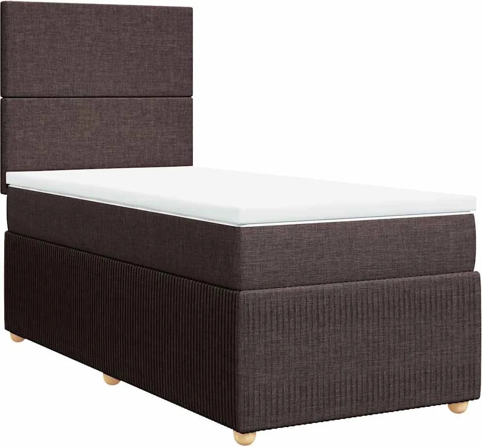 Box spring postel s matrací tmavě hnědá 80x200 cm textil 3294179