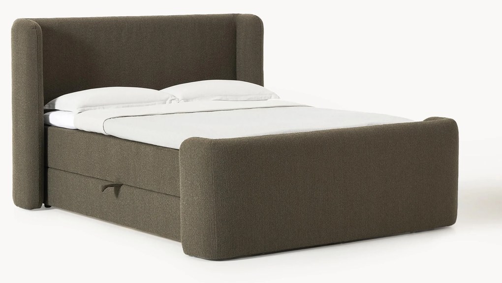 Kontinentální bouclé postel's úložným prostorem Perla