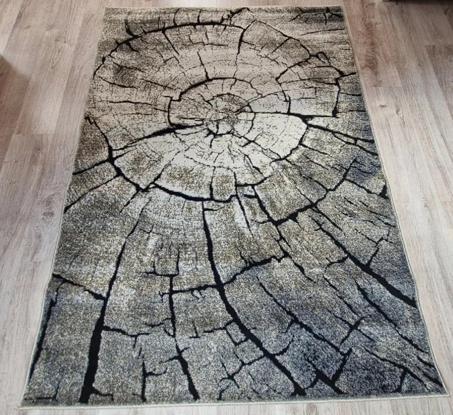 HU Hnědý přírodní koberec Loft z kmenů, obdélníkový, vzor dřeva Rozměr: 60x100 cm