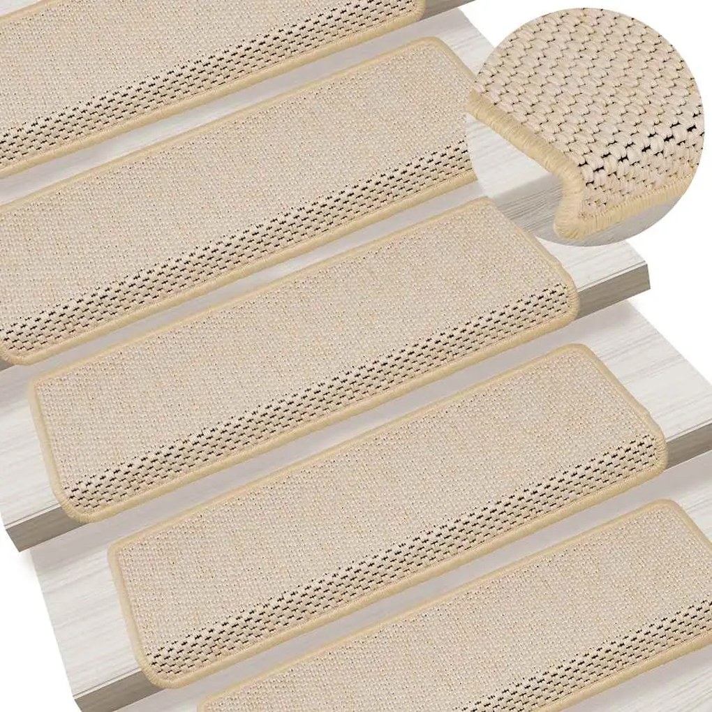 Samolepicí rohože na schody Sisal-Look 30 ks 65x21x4 cm Berber 3365893