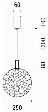 LED Lustr na lanku PERFORATO LED/10W/230V 3000K lesklý chrom pr. 35 cm
