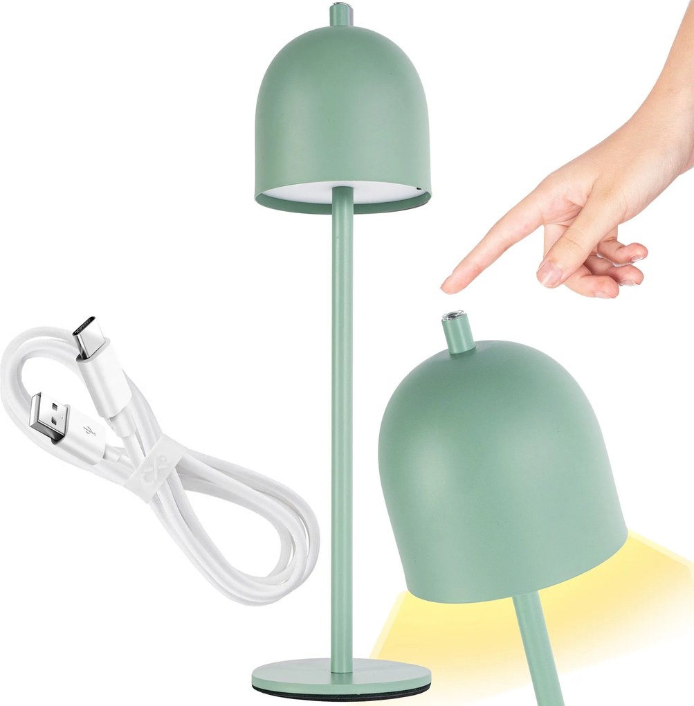 Toolight Toolight, bezdrátová noční USB lampa APP1361-T, zelená matná, OSW-08624